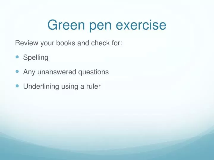 PPT - Green pen exercise PowerPoint Presentation, free download - ID ...