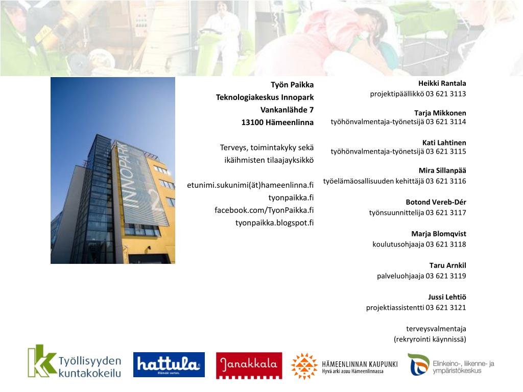 PPT - Työllisyyden kuntakokeiluhanke Hämeenlinnan seudulla 1.9.2012 ...