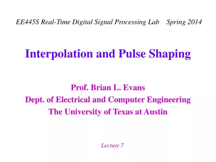 PPT - Interpolation and Pulse Shaping PowerPoint Presentation, free download - ID:2031931