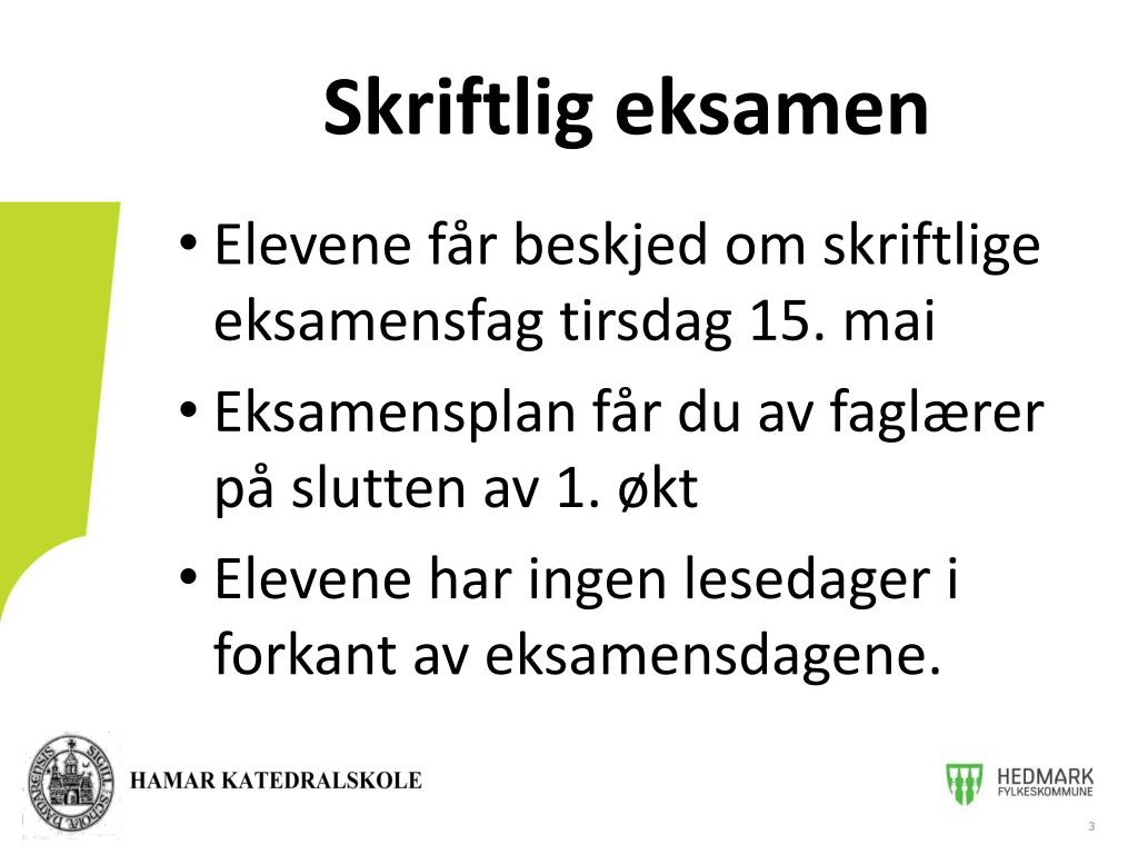 PPT - Orientering om eksamensperioden, eksamensreglement og klageadgang ...
