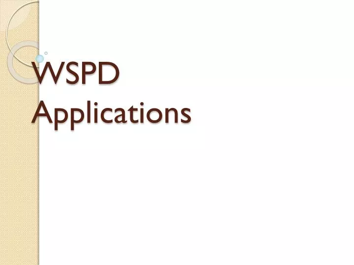 PPT - WSPD Applications PowerPoint Presentation, free download - ID:2033012