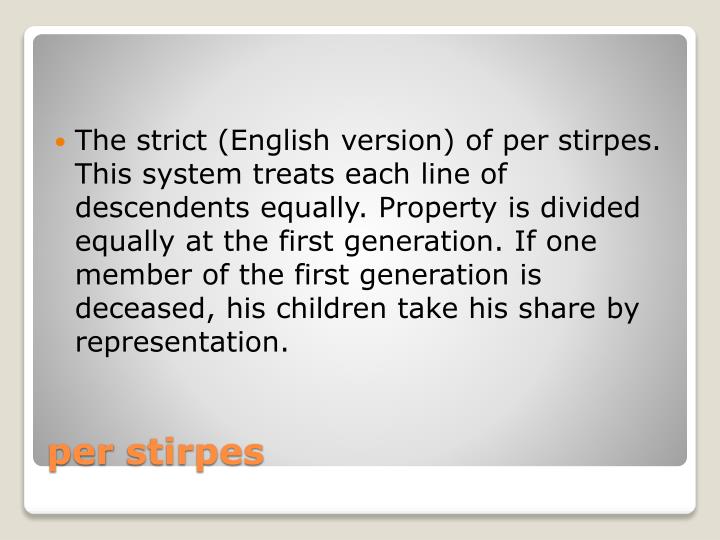 PPT - p er stirpes PowerPoint Presentation - ID:2033745