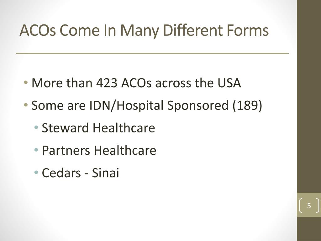 PPT - The Role Of ACOs in Emergency Medicine PowerPoint Presentation ...