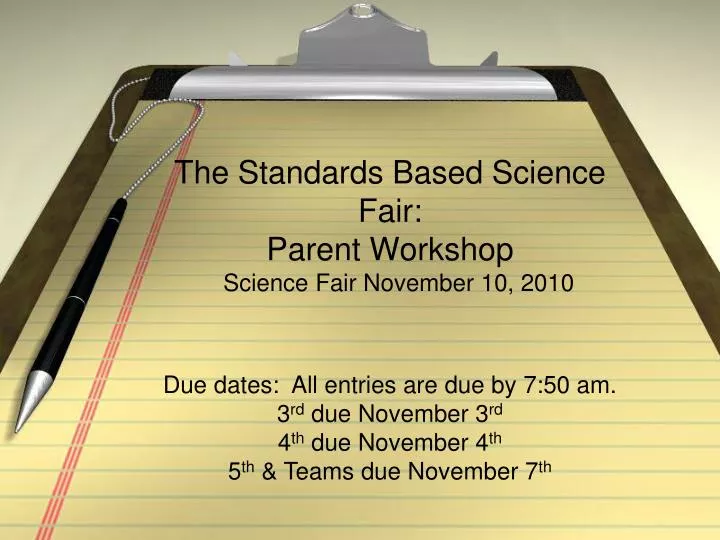 PPT - The Standards Based Science Fair: Parent Workshop PowerPoint ...