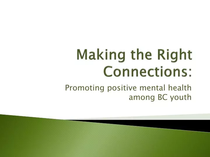 PPT - Making the Right Connections: PowerPoint Presentation, free ...