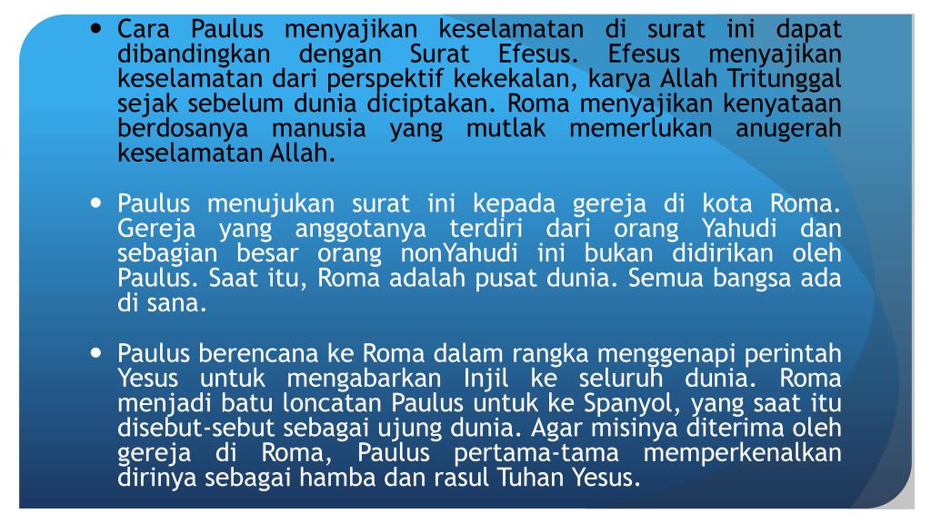 PPT - SURAT RASUL PAULUS KEPADA JEMAAT DI ROMA PowerPoint Presentation ...