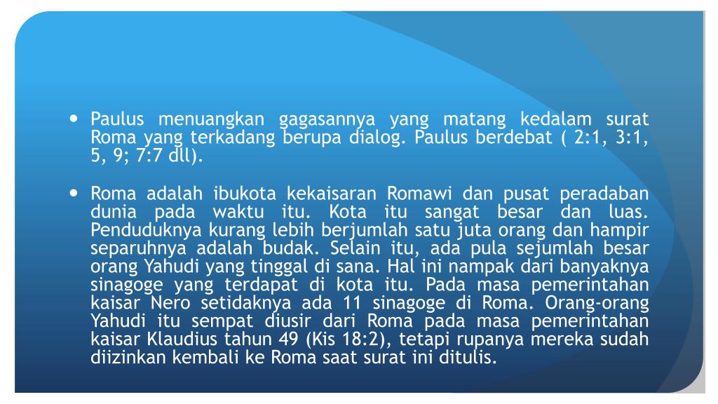 PPT - SURAT RASUL PAULUS KEPADA JEMAAT DI ROMA PowerPoint Presentation ...