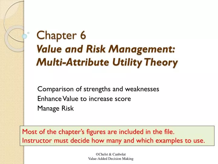Ppt Chapter 6 Value And Risk Management Multi Attribute Utility Theory Powerpoint
