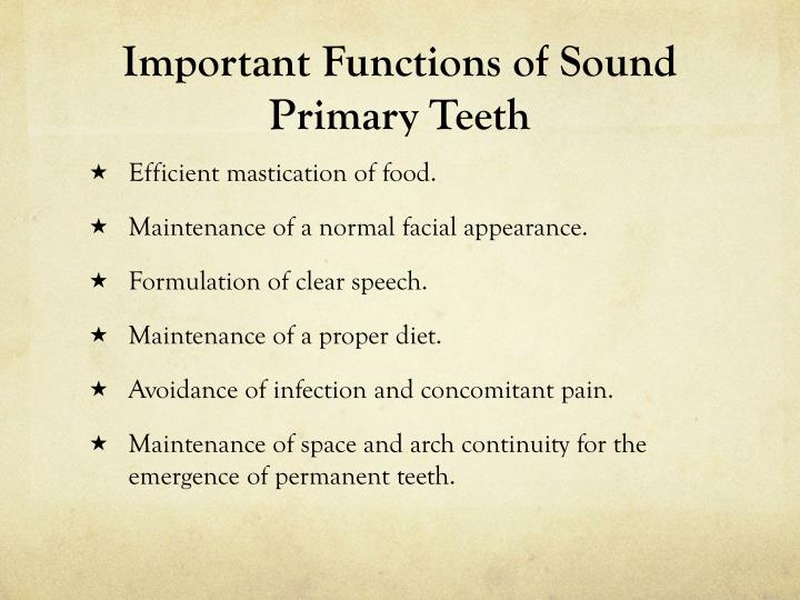 PPT - THE IMPORTANCE OF PRIMARY TEETH PowerPoint Presentation - ID:2035528