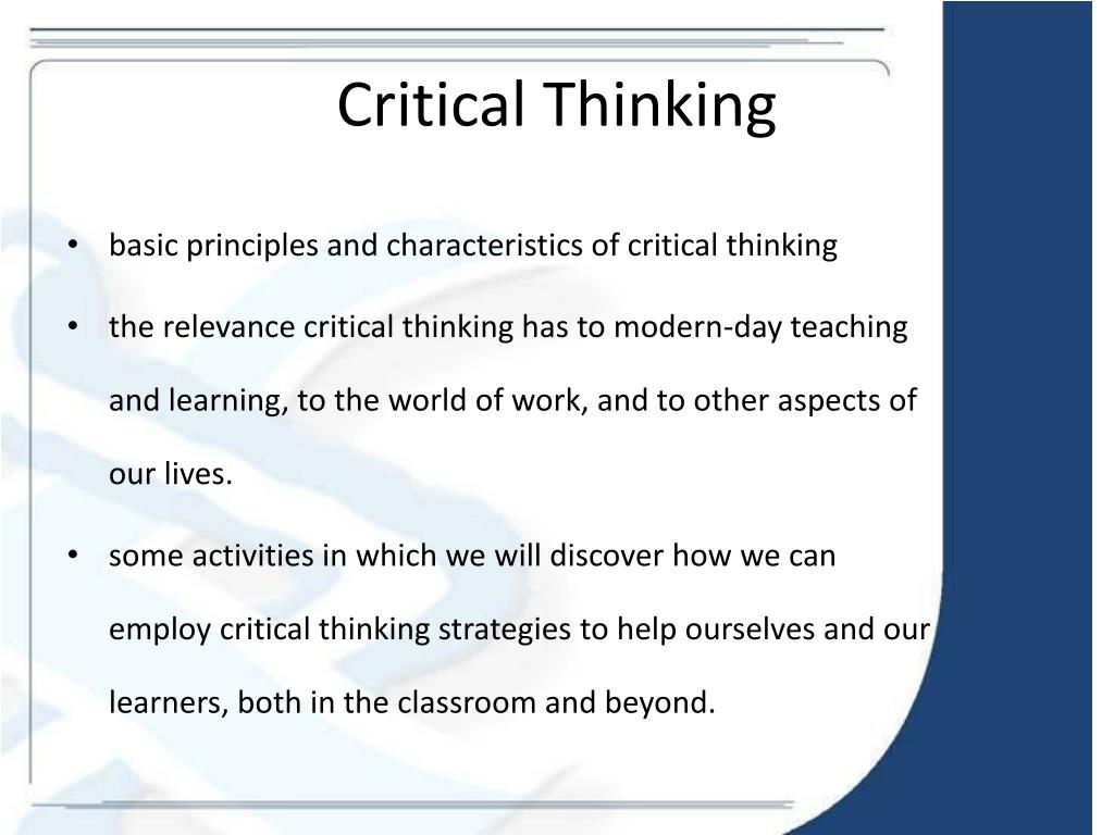 PPT - Critical Thinking in the 21st Century Sarah Conway PowerPoint ...