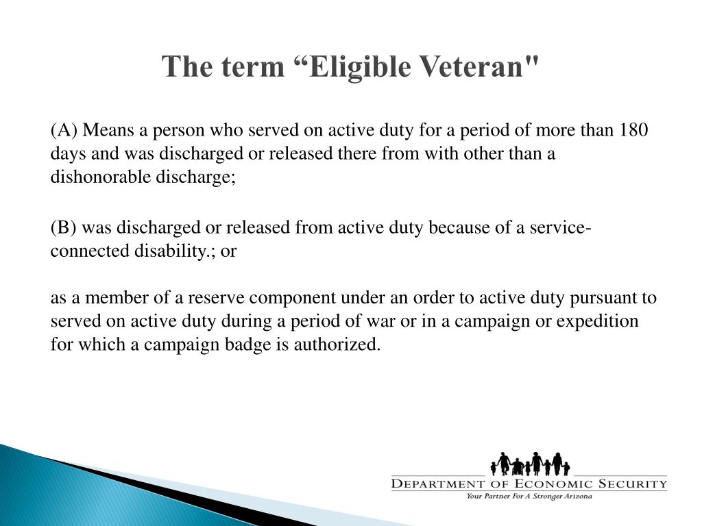 PPT - Arizona Department of Economic Security Veterans Program LVER ...