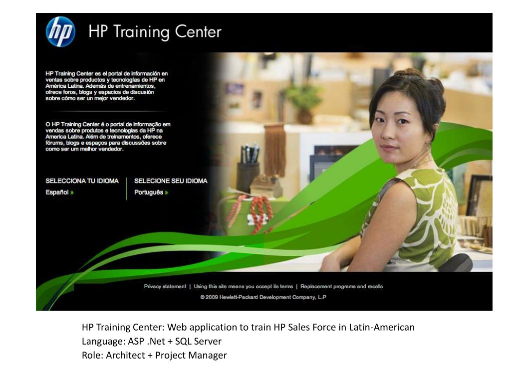 PPT - HP Training Center: Web application to train HP Sales Force in ...