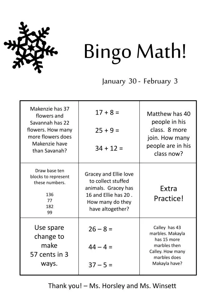 PPT - Bingo Math! PowerPoint Presentation, free download - ID:2037467