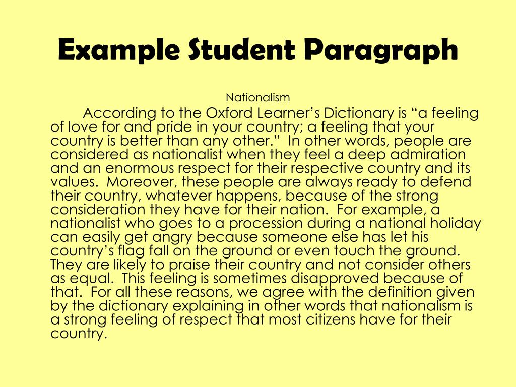School Essay Example Of A Definition Paragraph