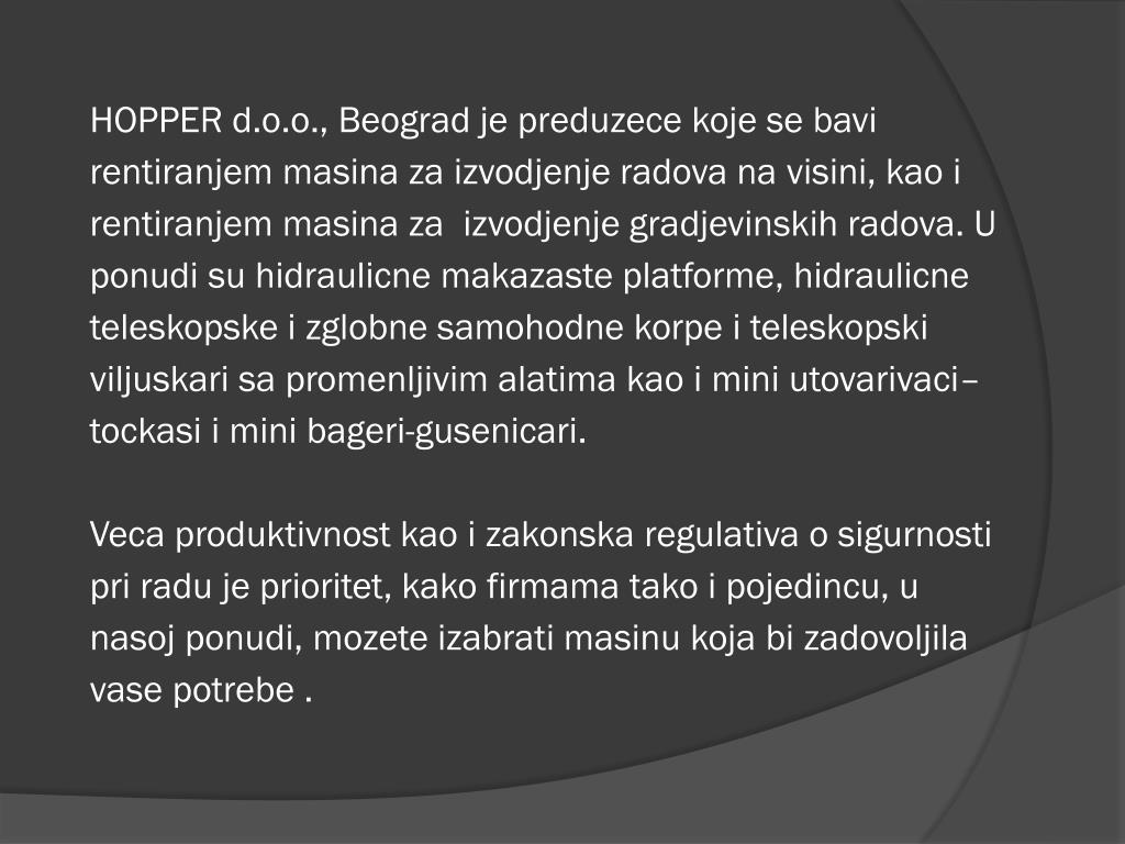 PPT - Samohodna hidraulicna platforma JLG 3246 ES PowerPoint ...