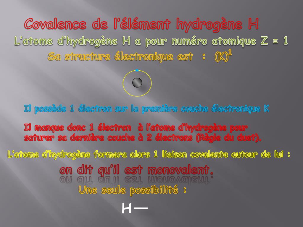 PPT - Covalence de quelques éléments participant aux molécules ...