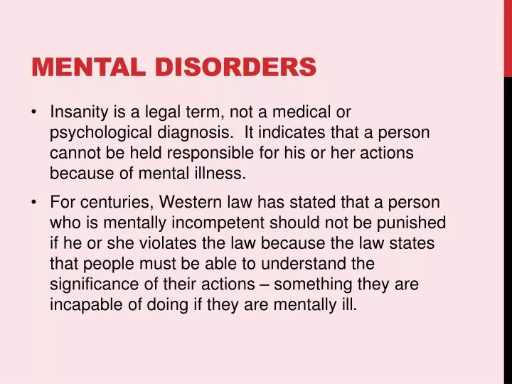 PPT - Mental Disorders PowerPoint Presentation, free download - ID:2039106