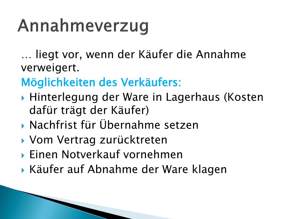 PPT - Vertragswidrige Erfüllung des Kaufvertrages PowerPoint ...