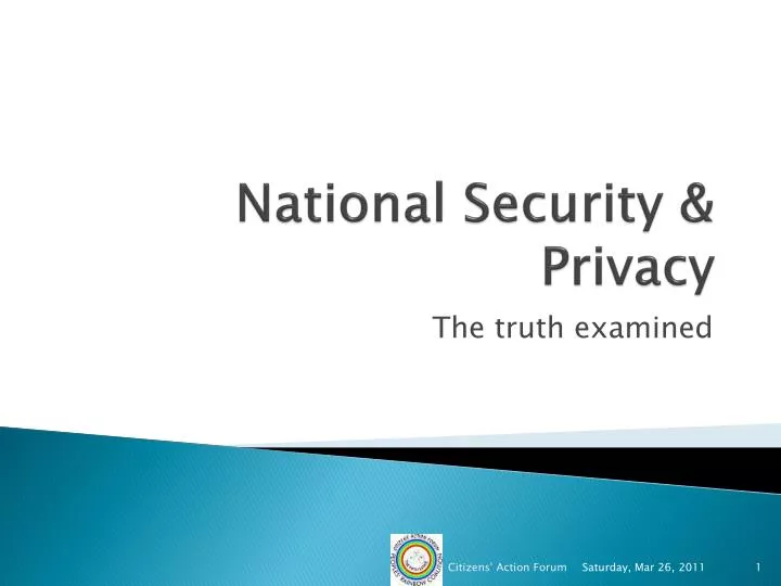 PPT - National Security & Privacy PowerPoint Presentation, free ...