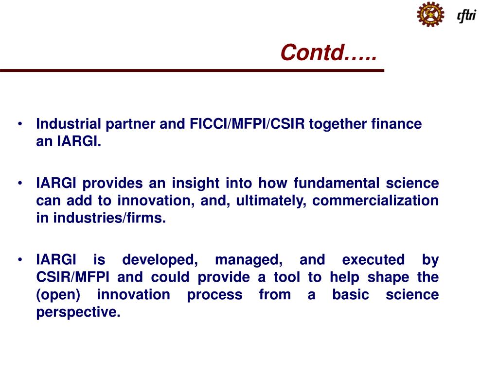 PPT - Central Food Technological Research Institute (CFTRI), Mysore ...