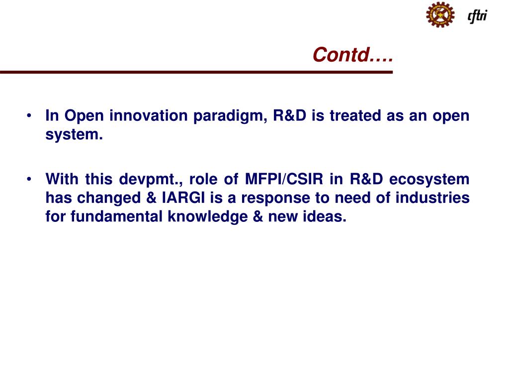 PPT - Central Food Technological Research Institute (CFTRI), Mysore ...