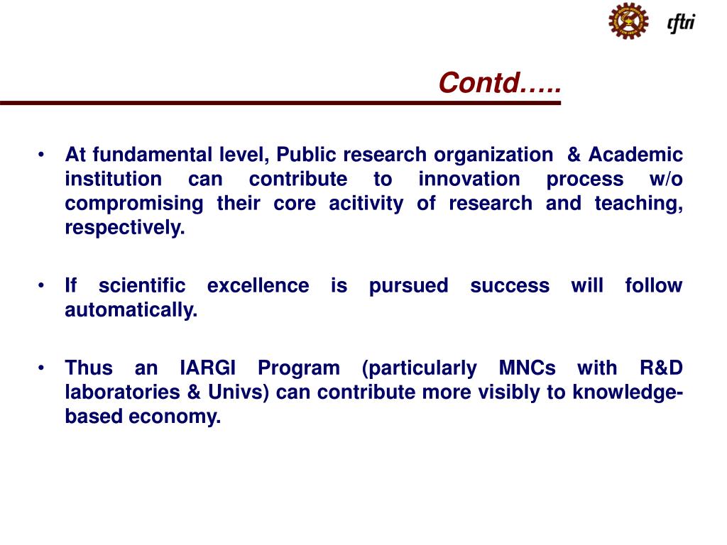 PPT - Central Food Technological Research Institute (CFTRI), Mysore ...