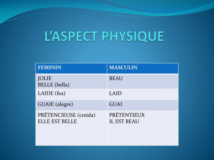 PPT - Adjectifs Descriptifs PowerPoint Presentation - ID:2042621