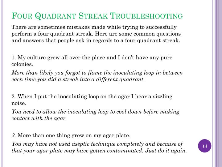 PPT - Microscope Operation and Four Quadrant Streaking Technique Manual ...