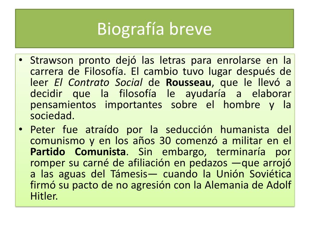 PPT - Peter Strawson , el filósofo preocupado por explicar el lenguaje ...