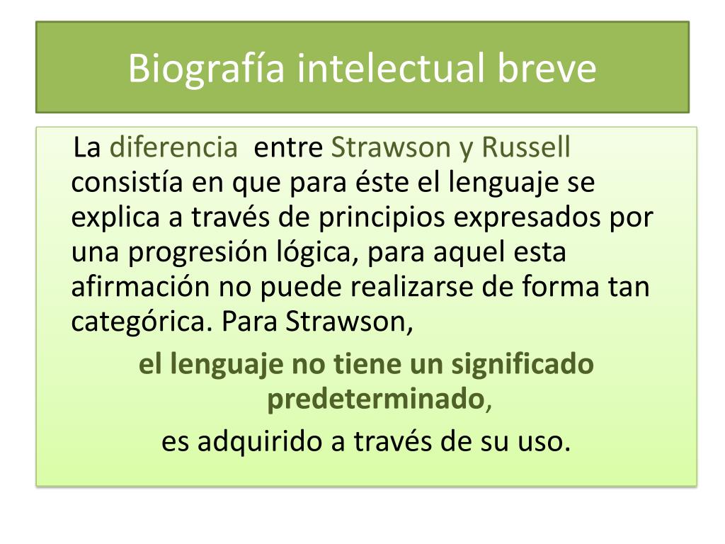 PPT - Peter Strawson , el filósofo preocupado por explicar el lenguaje ...