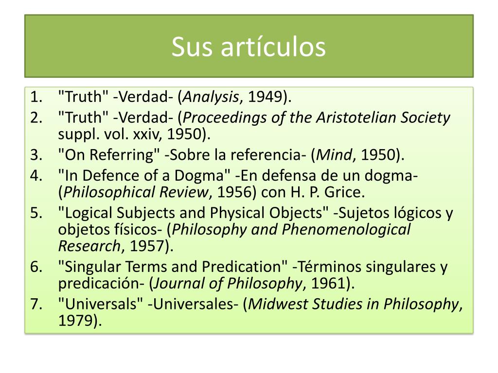 PPT - Peter Strawson , el filósofo preocupado por explicar el lenguaje ...