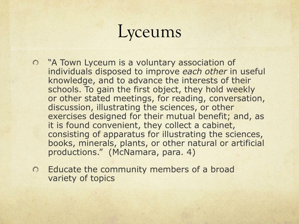 PPT - Lyceum & Chautauqua Movements in Adult Education PowerPoint ...