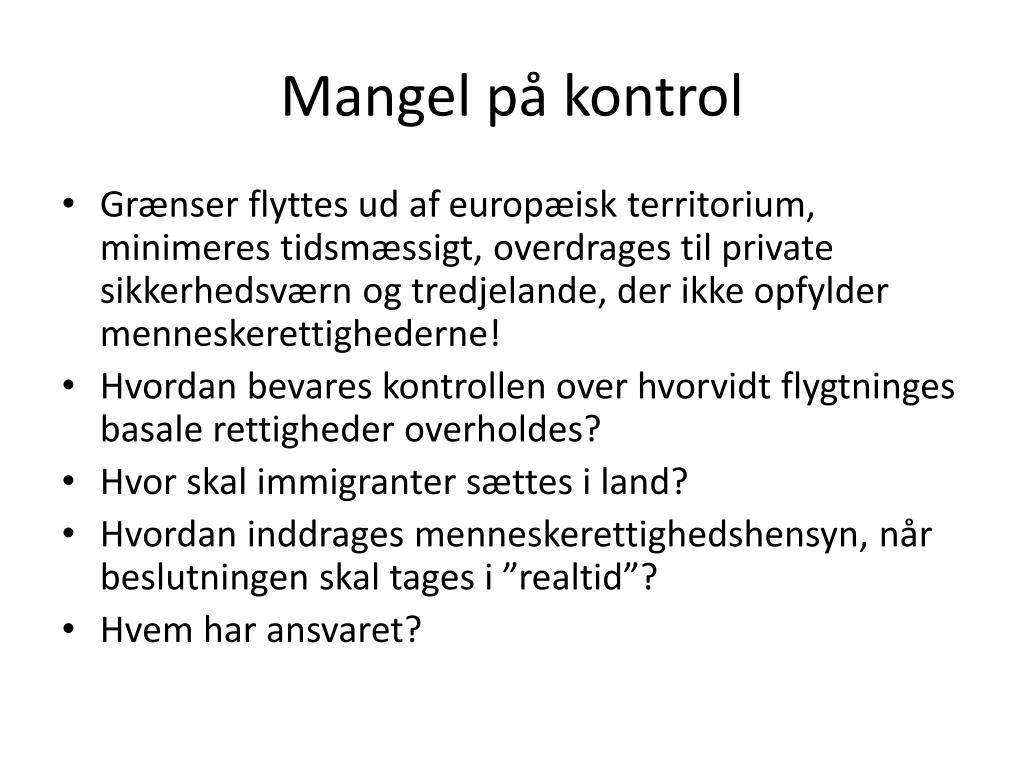 PPT - EU’s grænseovervågning i strid med flygtninges rettigheder eller ...