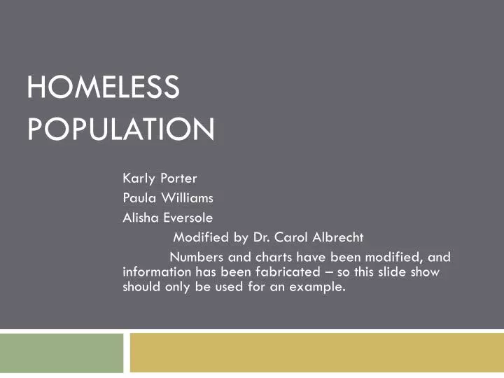 PPT - Homeless population PowerPoint Presentation, free download - ID ...