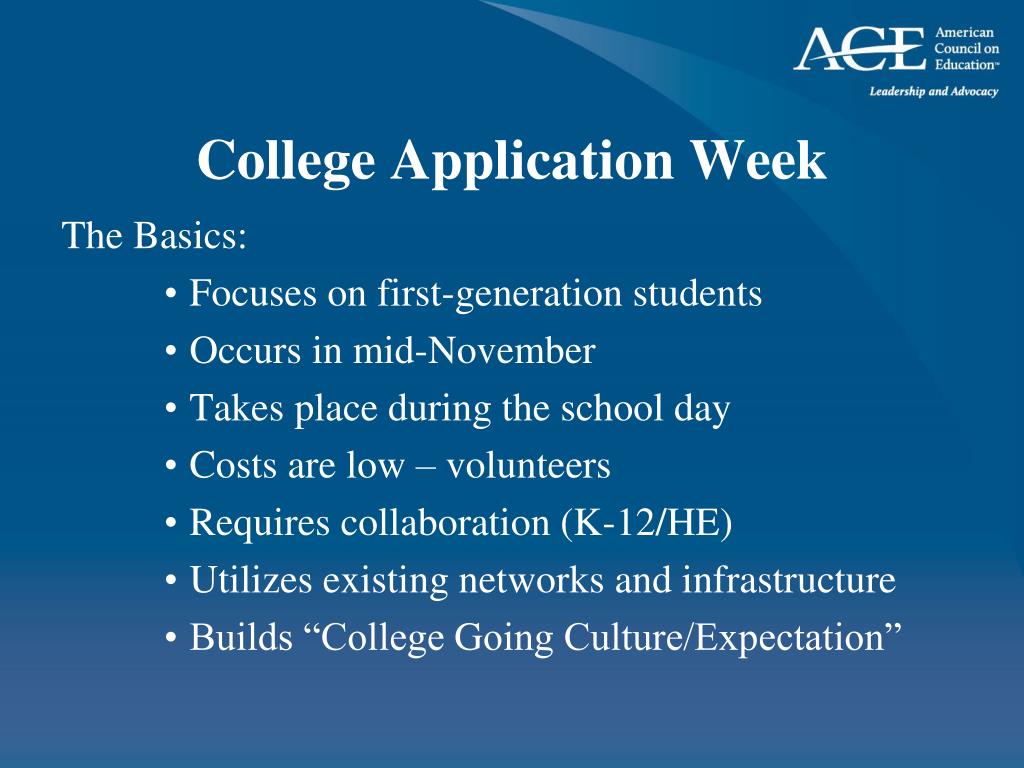 PPT - American College Application Campaign Joe Watts Senior Fellow ...