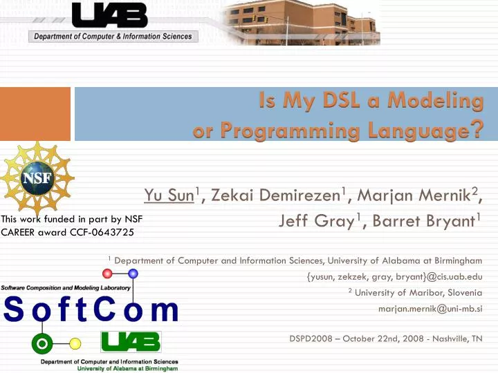 PPT - Is My DSL a Modeling or Programming Language ? PowerPoint Presentation - ID:2048737