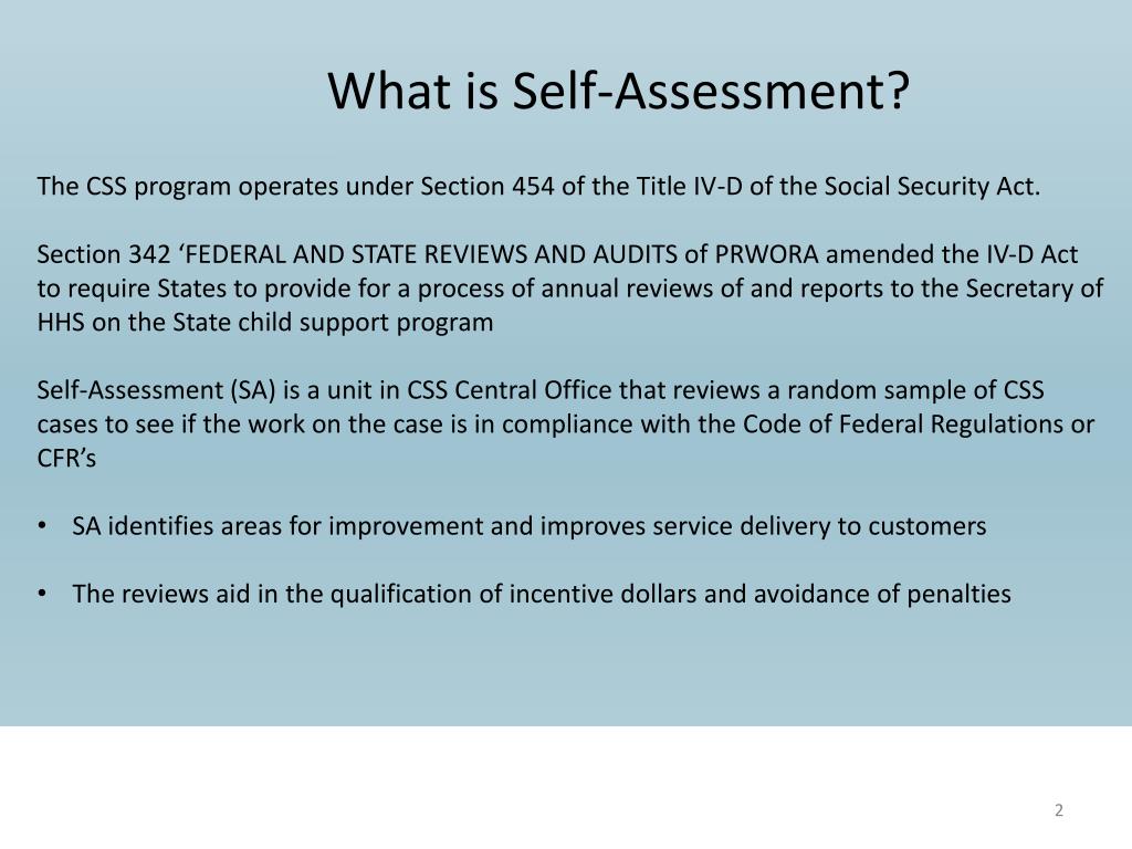 PPT - Self-Assessment: Meeting Federal Compliance Through Timely ...