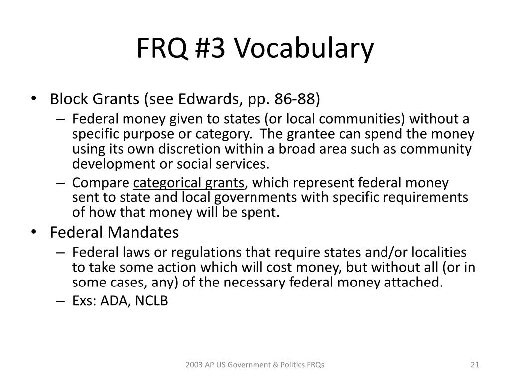 PPT - AP US Government and Politics 2003 FRQs PowerPoint Presentation ...