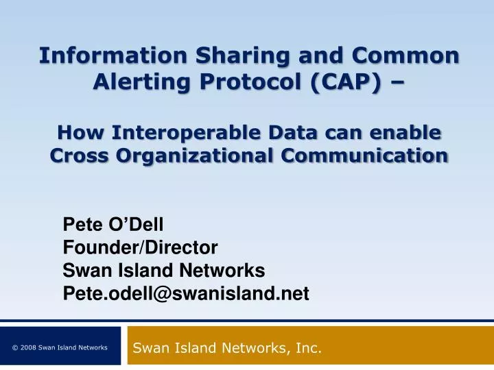 PPT - Swan Island Networks, Inc. PowerPoint Presentation, free download ...