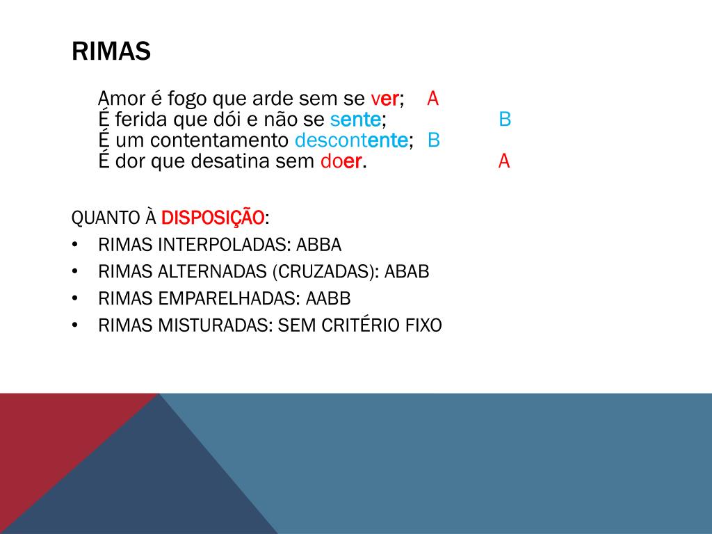PPT - LÍNGUA PORTUGUESA/9º . ANO POEMAS: NOÇÕES DE VERSIFICAÇÃO ...