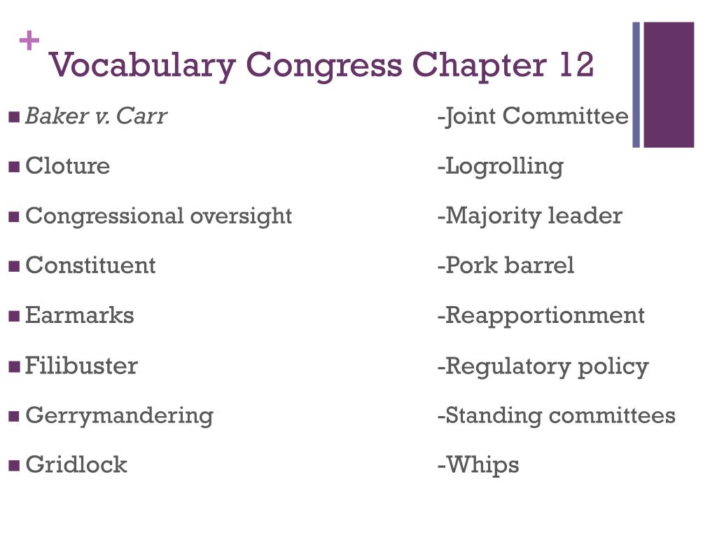 PPT - INSTITUTIONS OF GOVERNMENT CONGRESS CHAPTER 12 PowerPoint ...