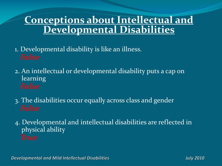 PPT - Intellectual Disabilities: Developmental & Mild Intellectual ...