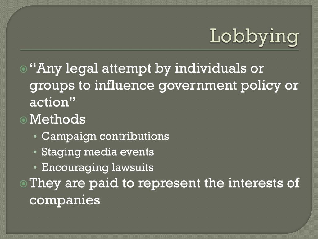 PPT - Influencing Government Food Lobbies and Lobbyists PowerPoint ...