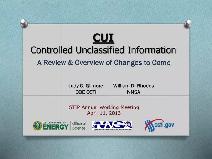 PPT - CUI Controlled Unclassified Information PowerPoint Presentation ...