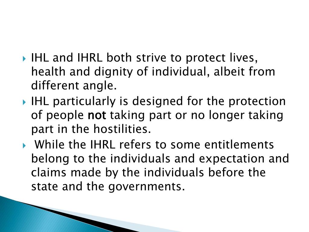 PPT - International Humanitarian Law and Human Rights Law Differences ...