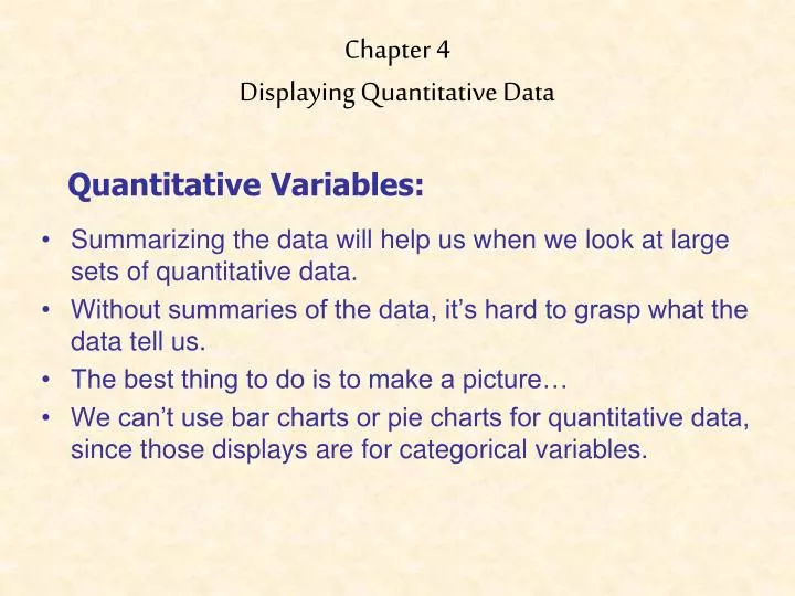 PPT - Chapter 4 Displaying Quantitative Data PowerPoint Presentation, free download - ID:2053796