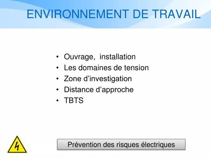 PPT - ENVIRONNEMENT DE TRAVAIL PowerPoint Presentation, free download ...