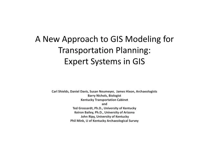 PPT - A New Approach to GIS Modeling for Transportation Planning ... PPT - A New Approach to GIS Modeling for Transportation Planning ...