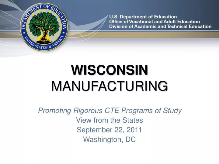 PPT - WISCONSIN MANUFACTURING PowerPoint Presentation, free download ...