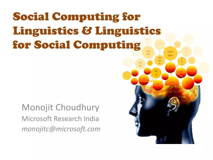 PPT - Social Computing for Linguistics & Linguistics for Social ...